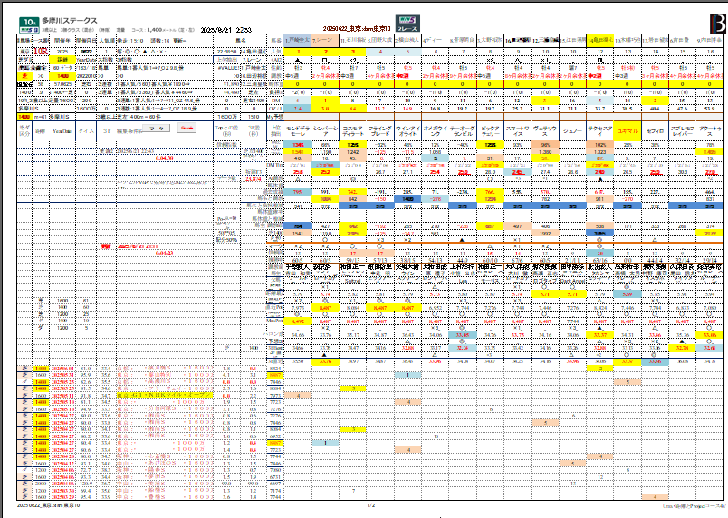 WIN5 2025年6月22日（日曜）: エクセルVBAで競馬予想